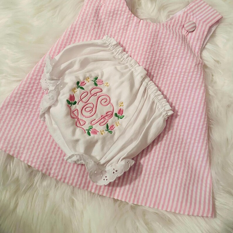 Personalized Baby Girl Bloomer: Monogrammed White Eyelet Diaper Cover ...