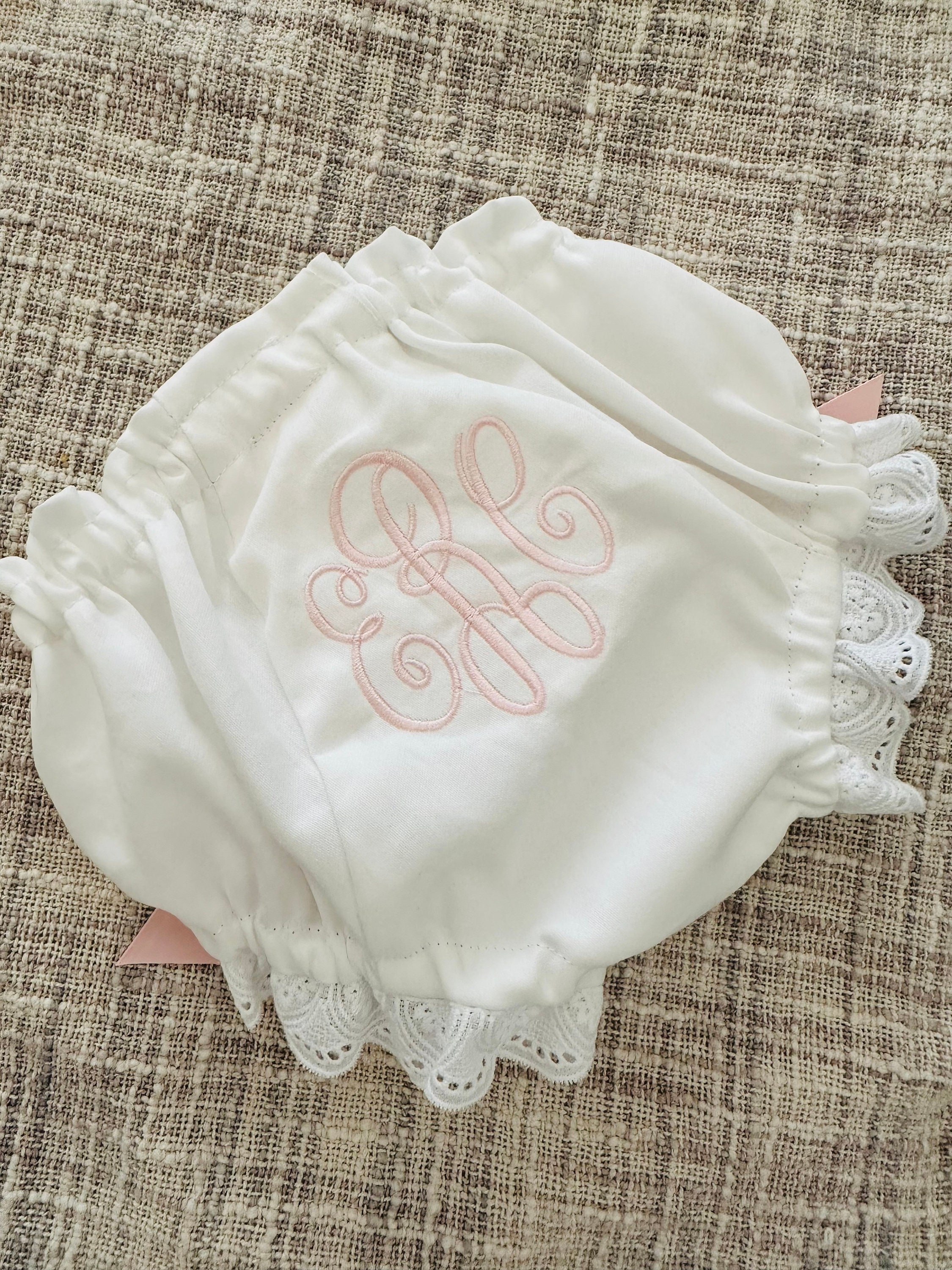 Personalized Baby Bloomer, Monogrammed Bloomers Diaper Cover White ...