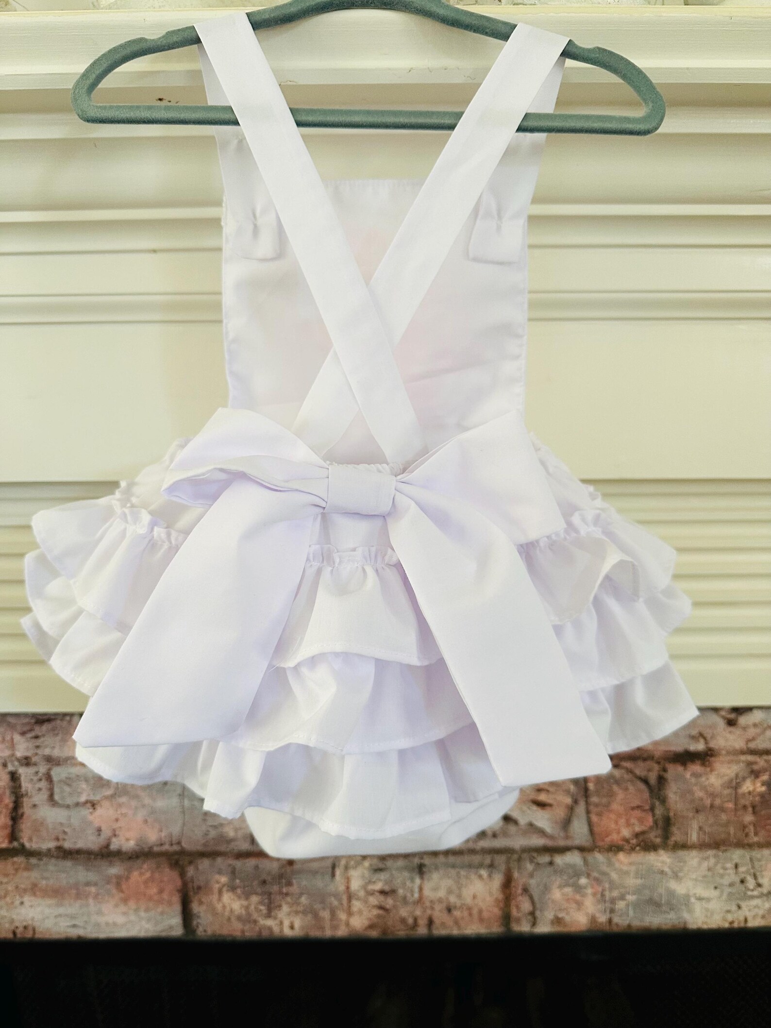 Baby Girl Ruffle Romper, White Bubble Romper, Personalized Outfit, Baby Girl Romper With Initial ...
