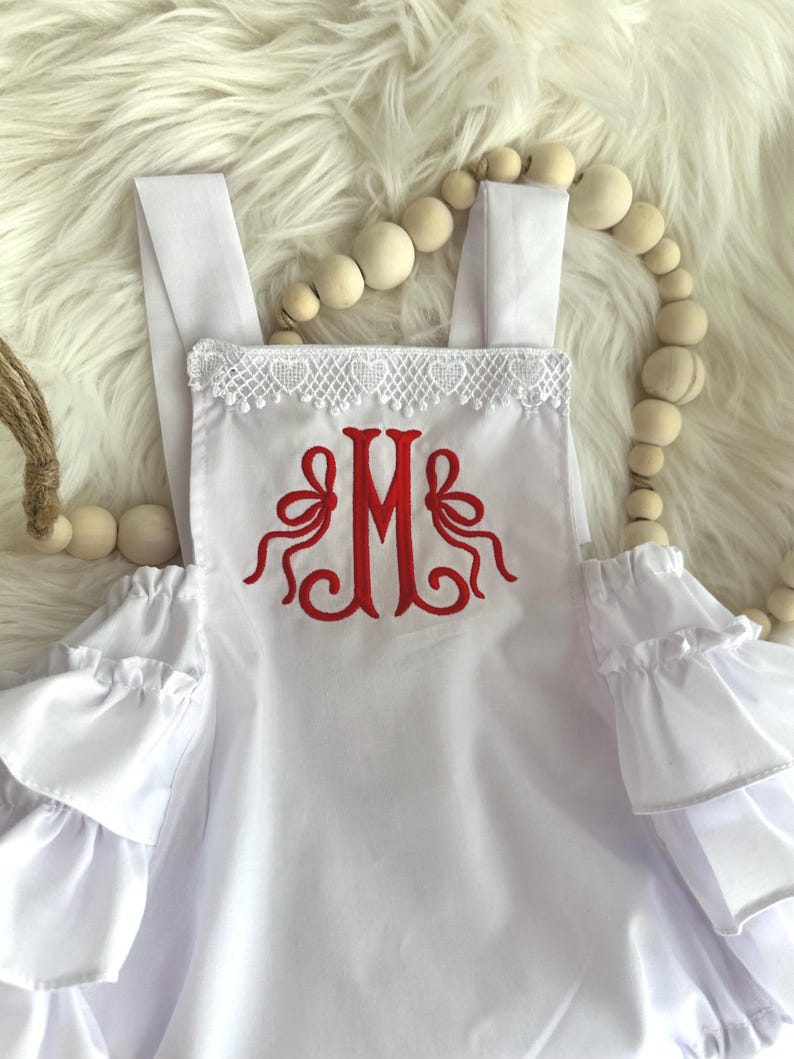 Birthday Outfit,personalized Baby Girl Romper, White Ruffle Bubble - Etsy