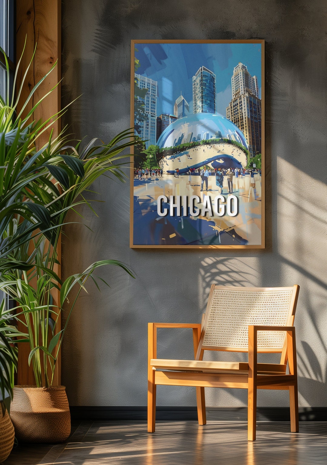 Chicago Cityscape Poster Illinois Wall Art for Home Decor, the Ideal ...