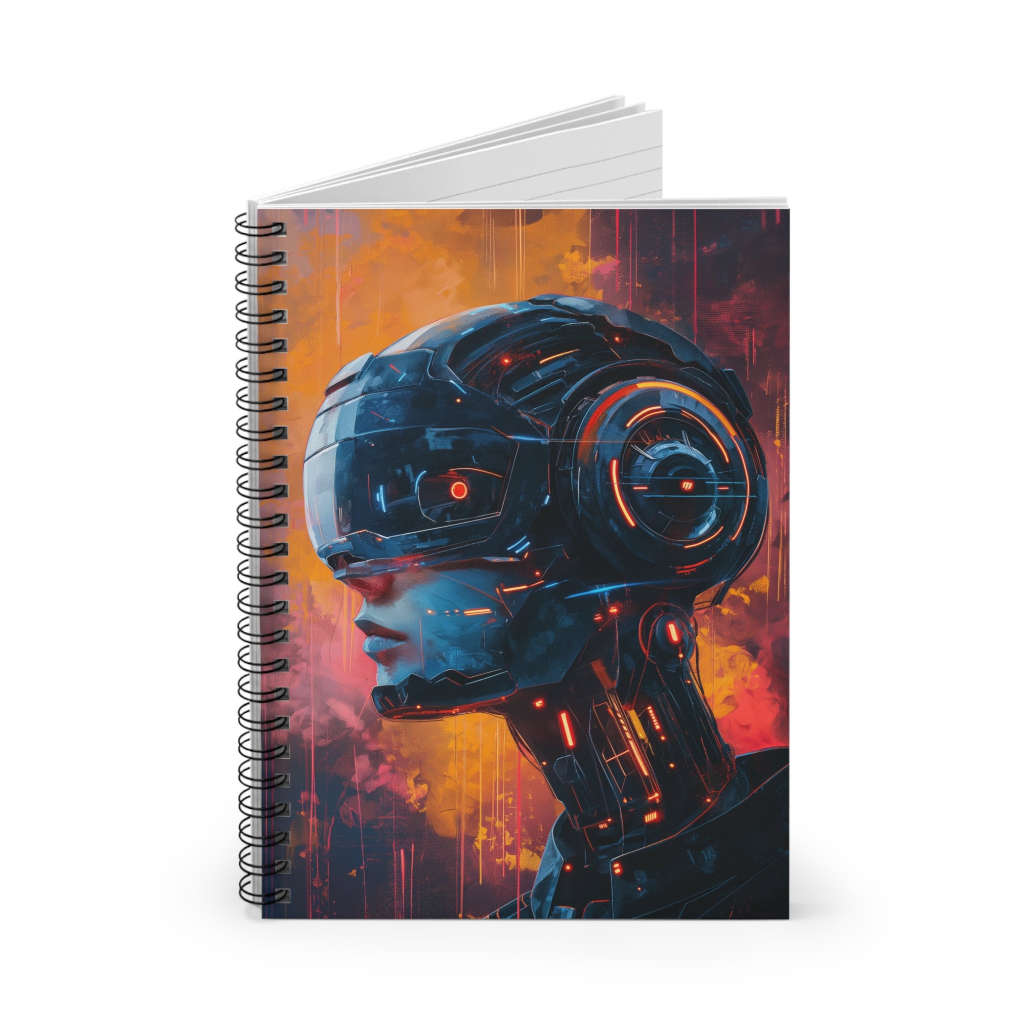 Futuristic Female Robot Spiral Notebook Artistic Sci-fi Journal for ...