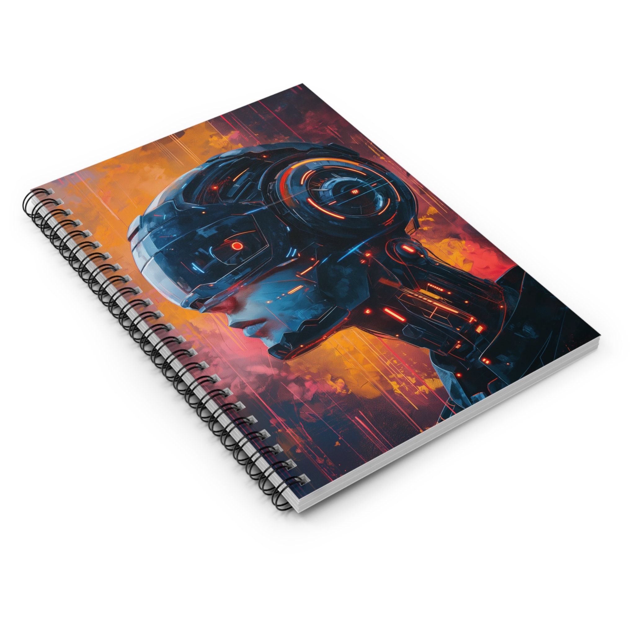 Futuristic Female Robot Spiral Notebook Artistic Sci-fi Journal for ...