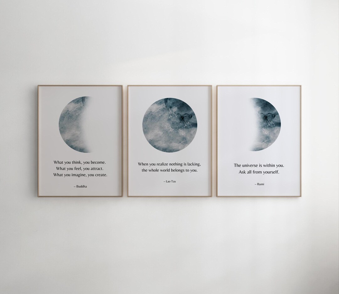 Moon Phases Printable Set, Manifestation Quote Posters for Office, Home ...