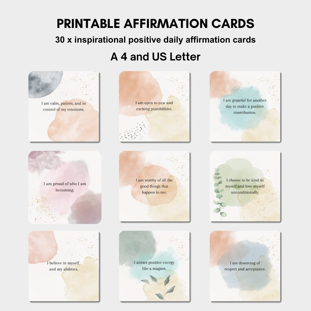 Printable Affirmation Cards, Positive Mindset, Inspirational Quote ...