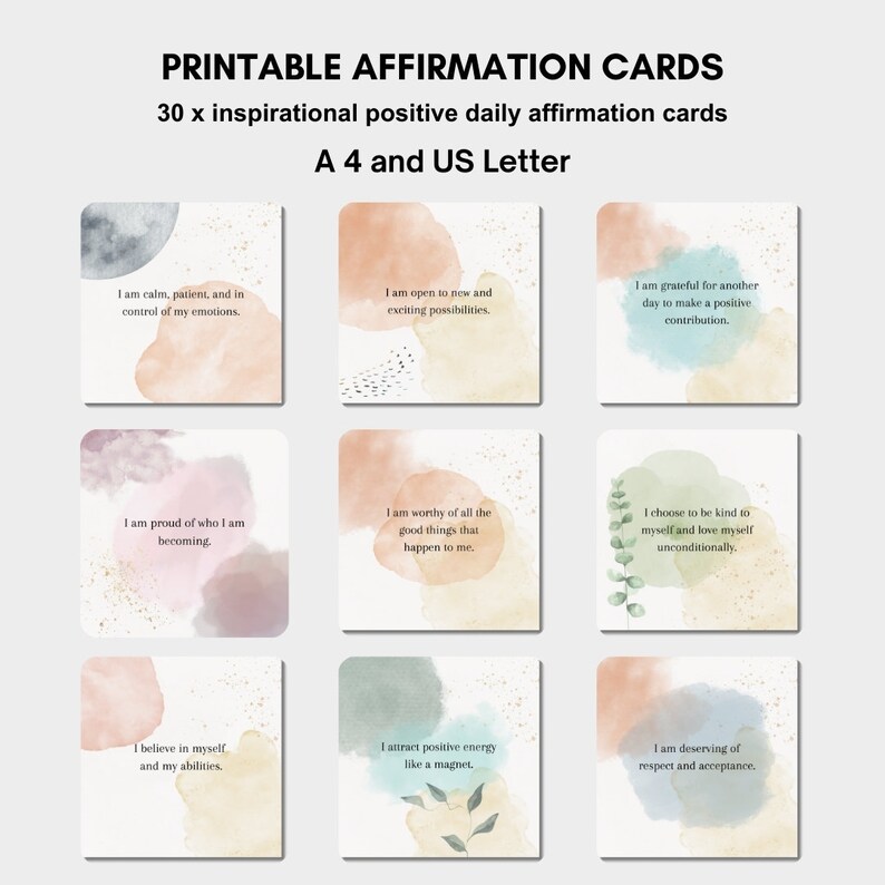 Printable Affirmation Cards, Positive Mindset, Inspirational Quote ...