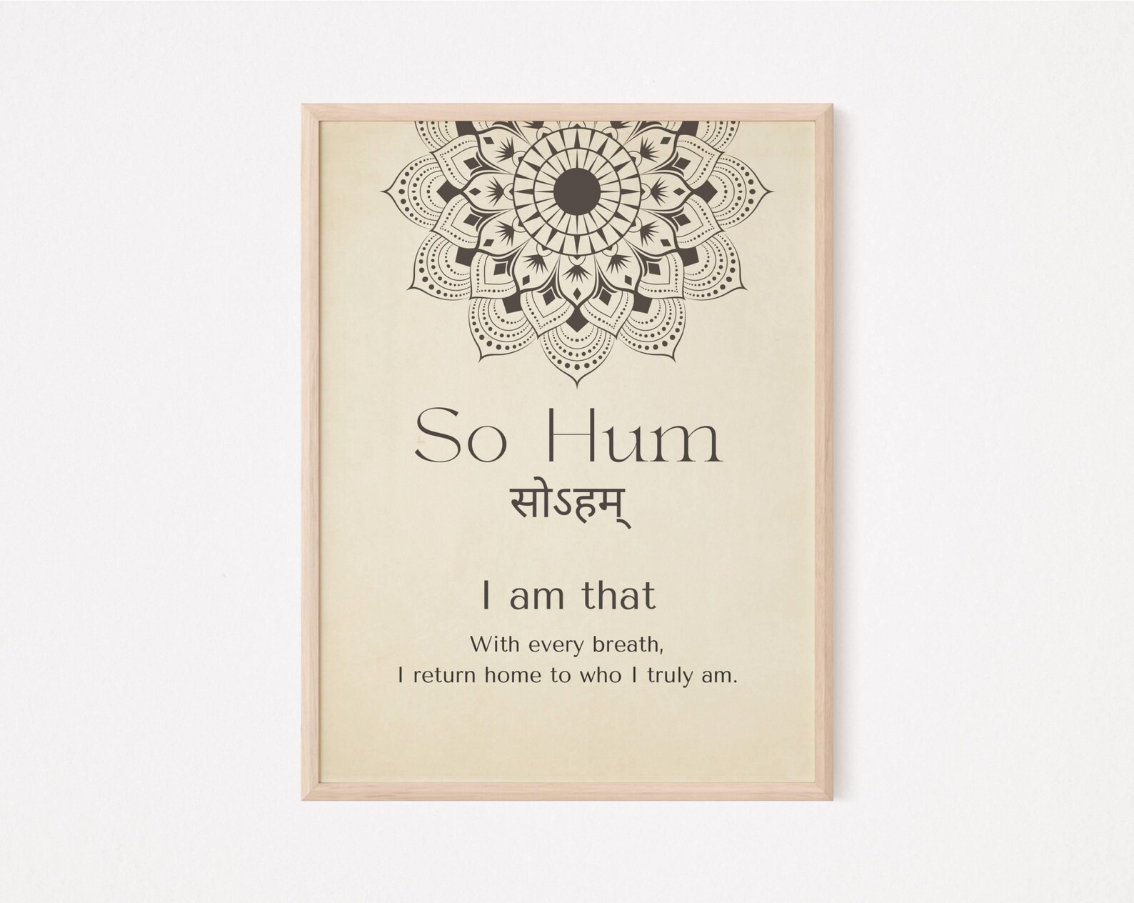 So Hum Mantra Printable Wall Art | Mandala Meditation Print ...