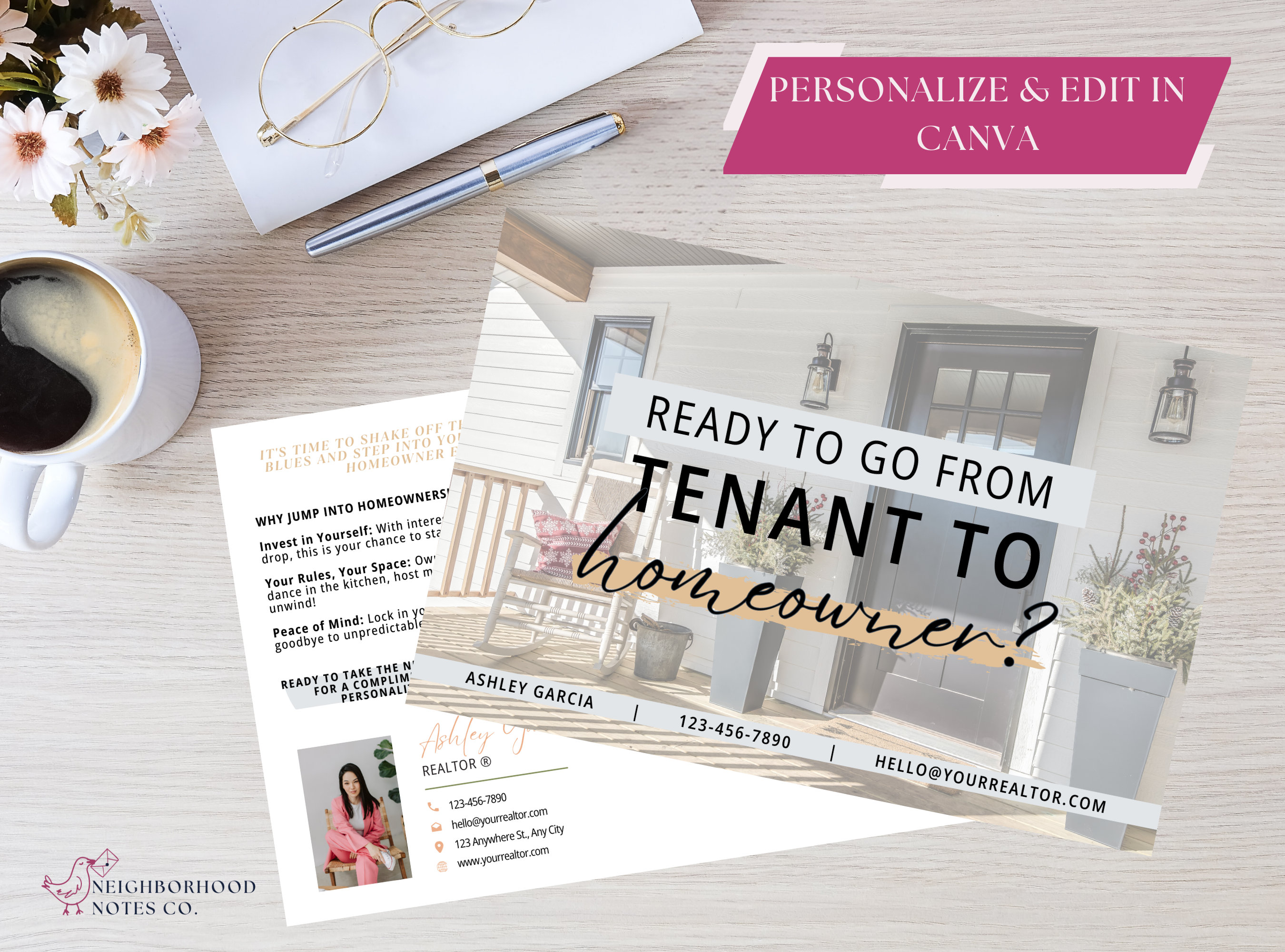 Realtor Postcard Template: Homeowner Era, for Renters, Real Estate ...