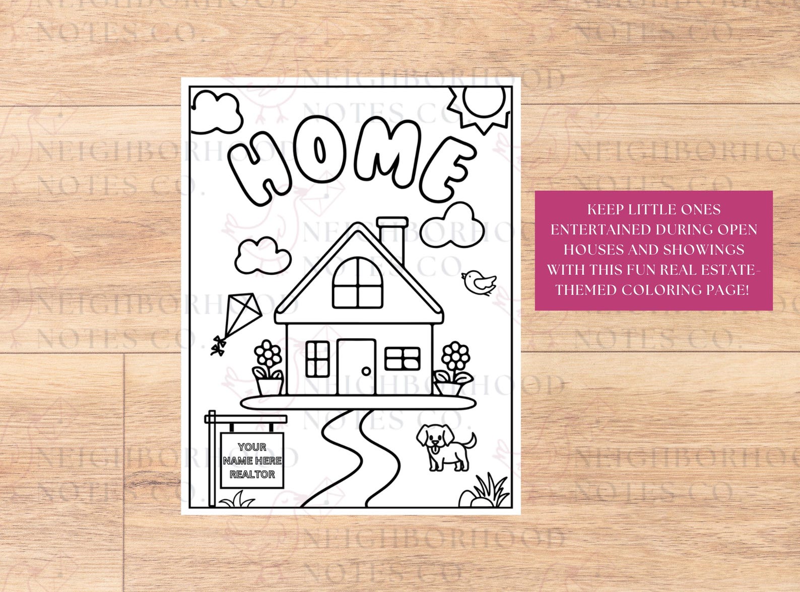 Realtor Templates, Real Estate Kids Coloring Page, Open House Activity ...