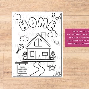 Realtor Templates, Real Estate Kids Coloring Page, Open House Activity ...