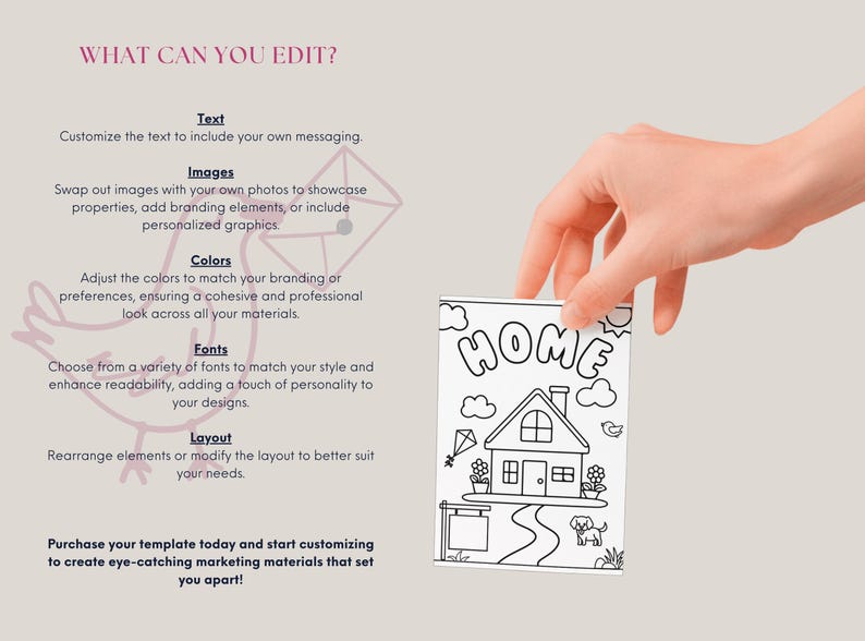 Realtor Templates, Real Estate Kids Coloring Page, Open House Activity ...