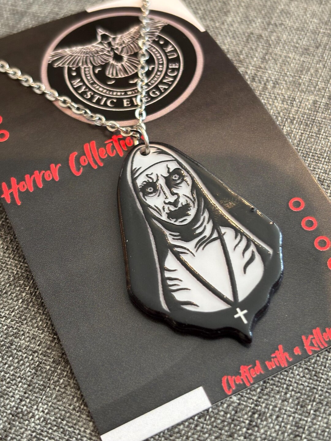 Stainless Steel Horror Necklace Acrylic Charm Horror Film Horror Movie ...