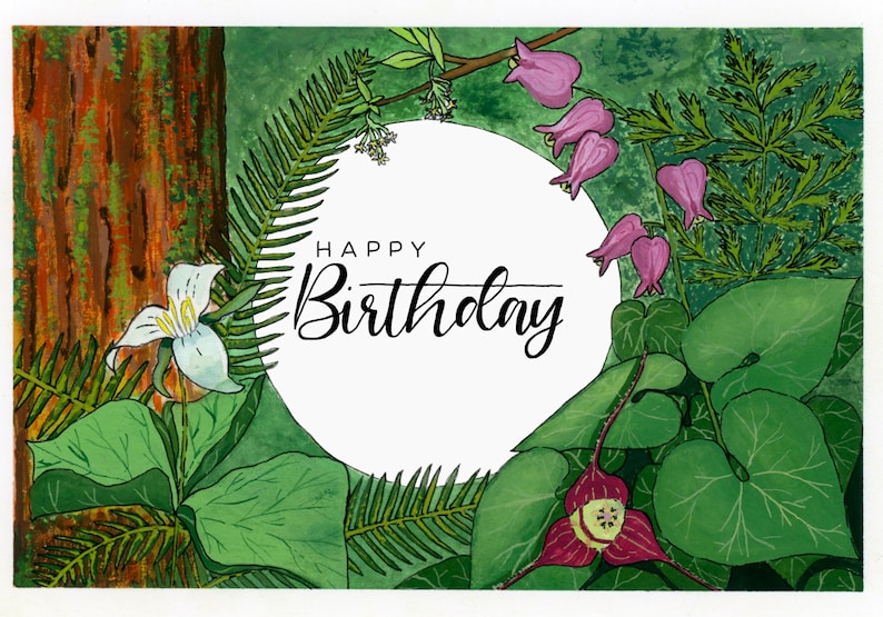 Custom Botanical Card - Etsy
