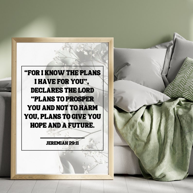 Aesthetic Christian Wall Art, for I Know the Plans I Have for You ...
