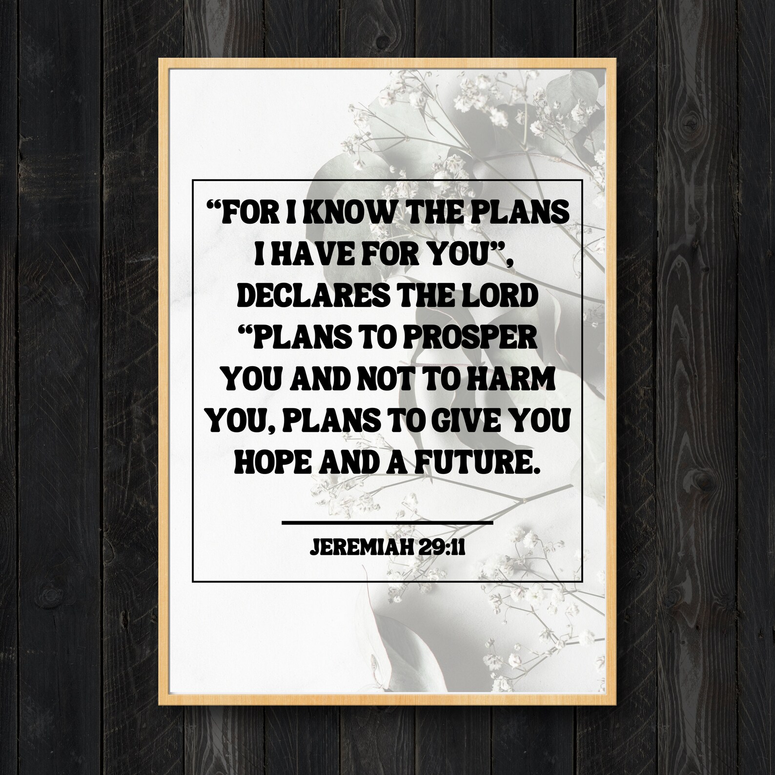 Aesthetic Christian Wall Art, for I Know the Plans I Have for You ...