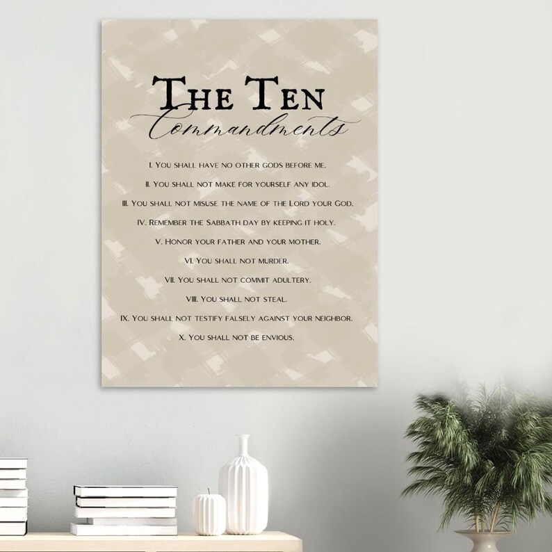 10 Ten Commandments Poster, Christian Wall Art, Bible Verse Print ...