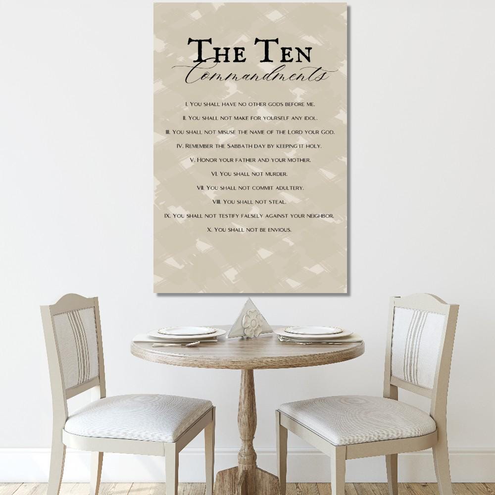 10 Ten Commandments Poster, Christian Wall Art, Bible Verse Print ...