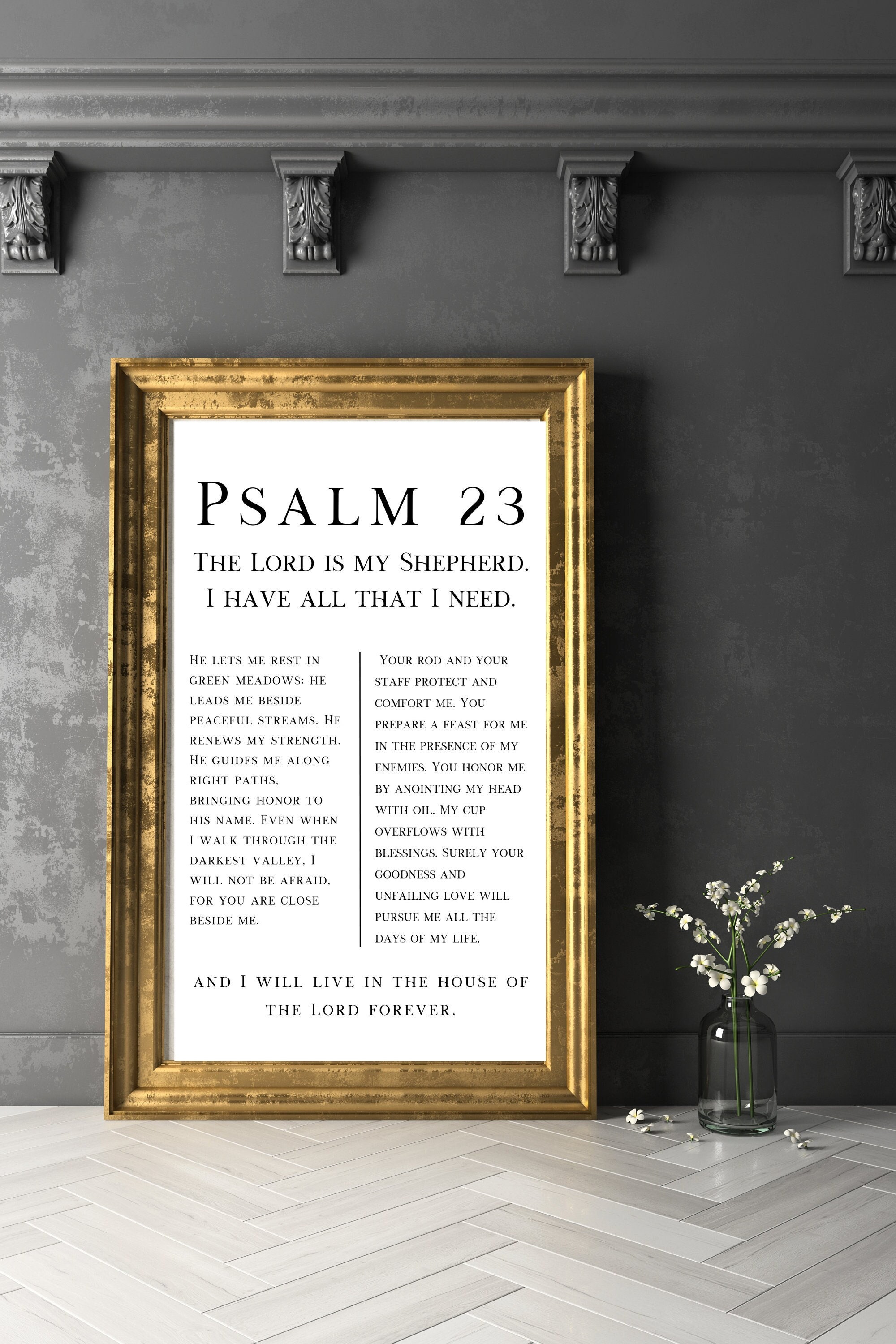 The Lord is My Shepherd Printable, Psalm 23, Minimalist Wall Art, Home ...
