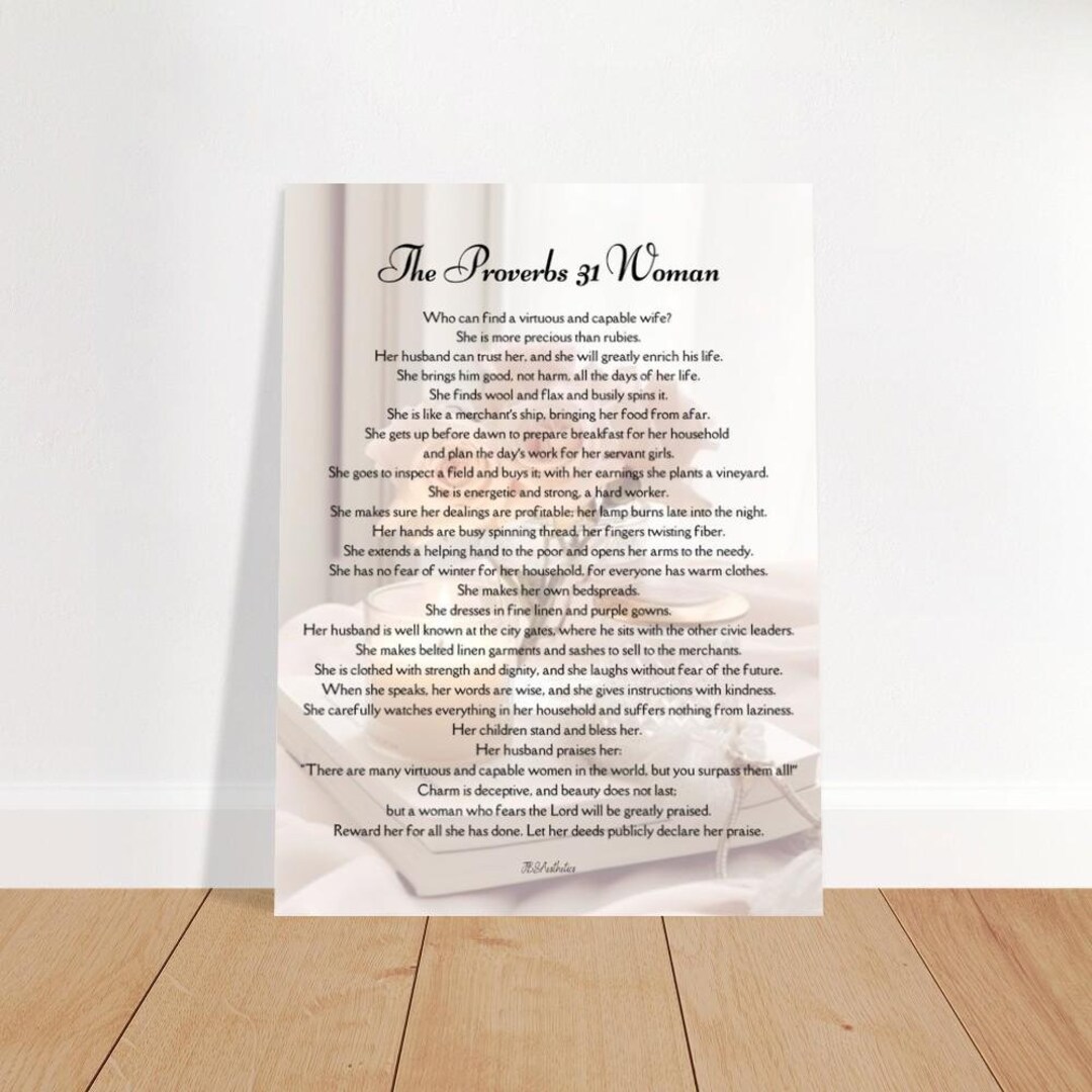 The Proverbs 31 Woman Poster, Aesthetic Christian Wall Art, Printed ...