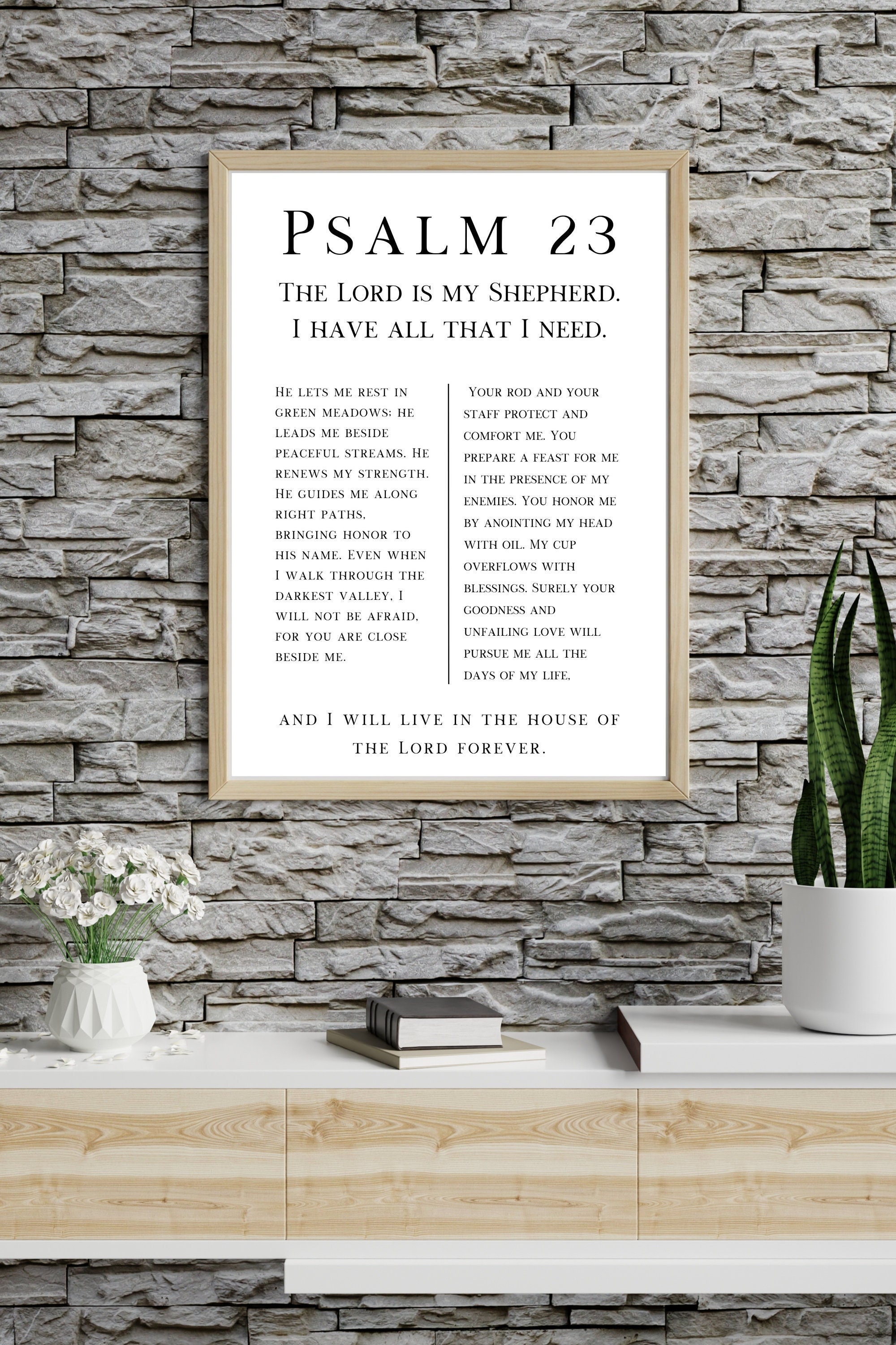 The Lord is My Shepherd Printable, Psalm 23, Minimalist Wall Art, Home ...