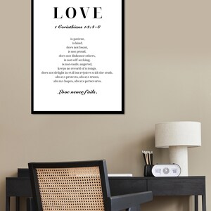 Love 1 Corinthians 13:4-8 Poster Digital Wall Art Bible Verse Printable ...