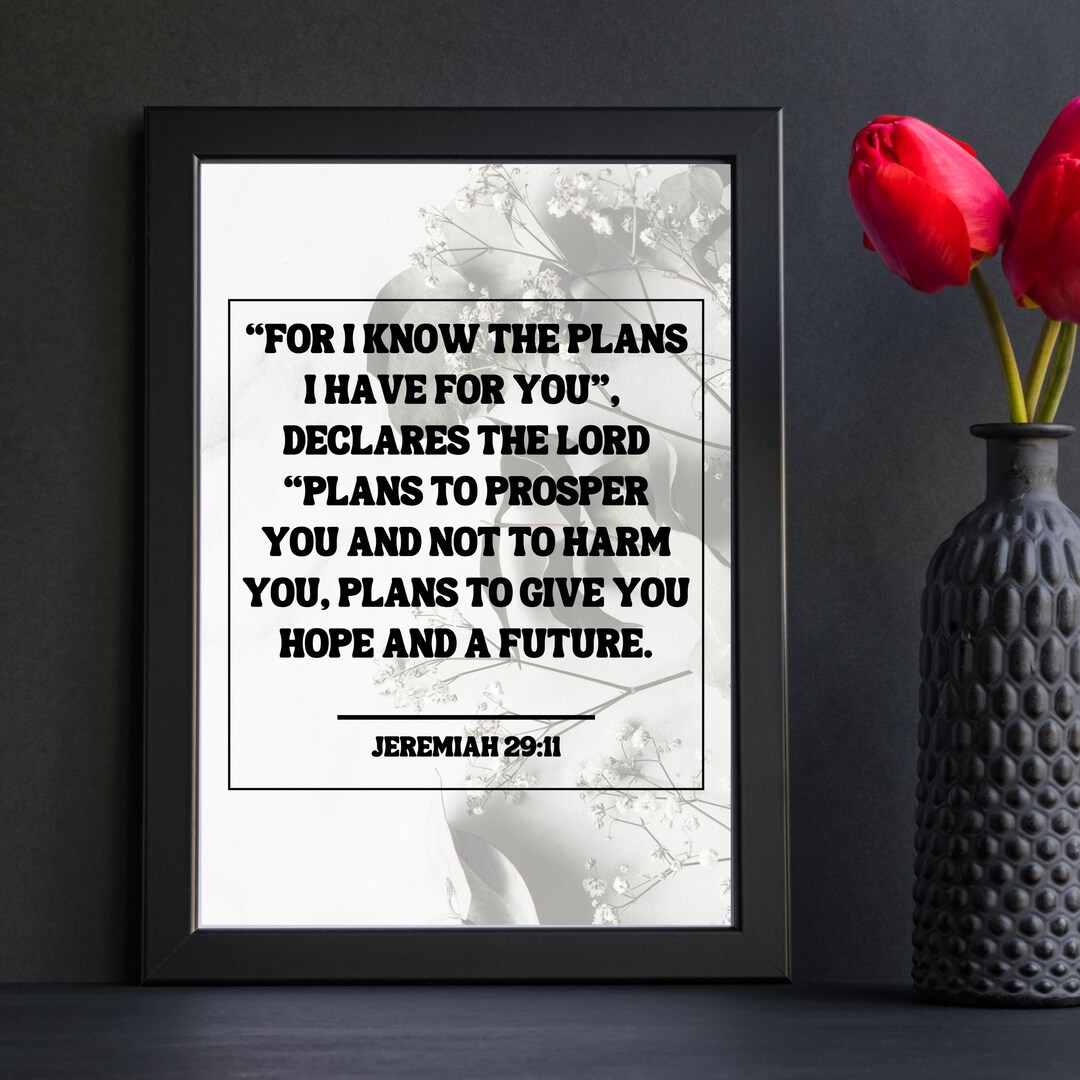 Aesthetic Christian Wall Art, for I Know the Plans I Have for You ...