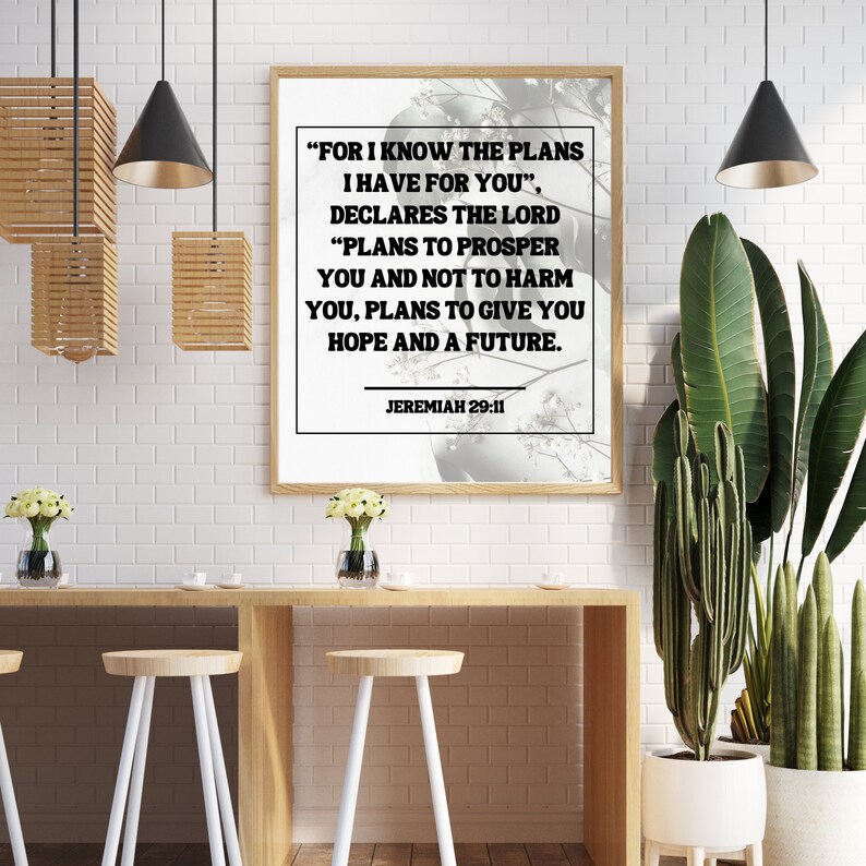 Aesthetic Christian Wall Art, for I Know the Plans I Have for You ...