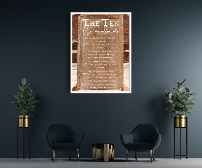 Ten Commandments Poster: Exodus 20 Christian Wall Art (digital Download ...