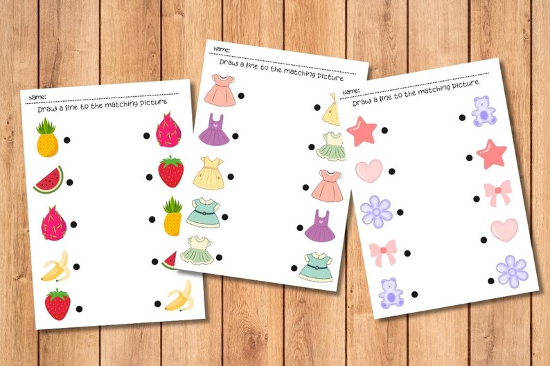 Printable Matching Worksheets, Match the Picture, Kindergarten ...