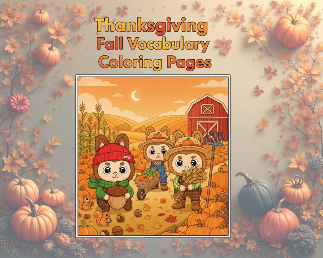 Thanksgiving Fall Alphabet Coloring Book | A–Z Vocabulary Printable ...