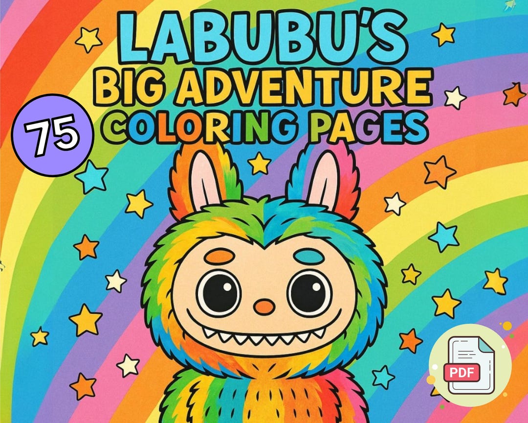 Labubu Lafufu Coloring Pages Bundle - 75 Fun Sheets for Kids - PDF ...