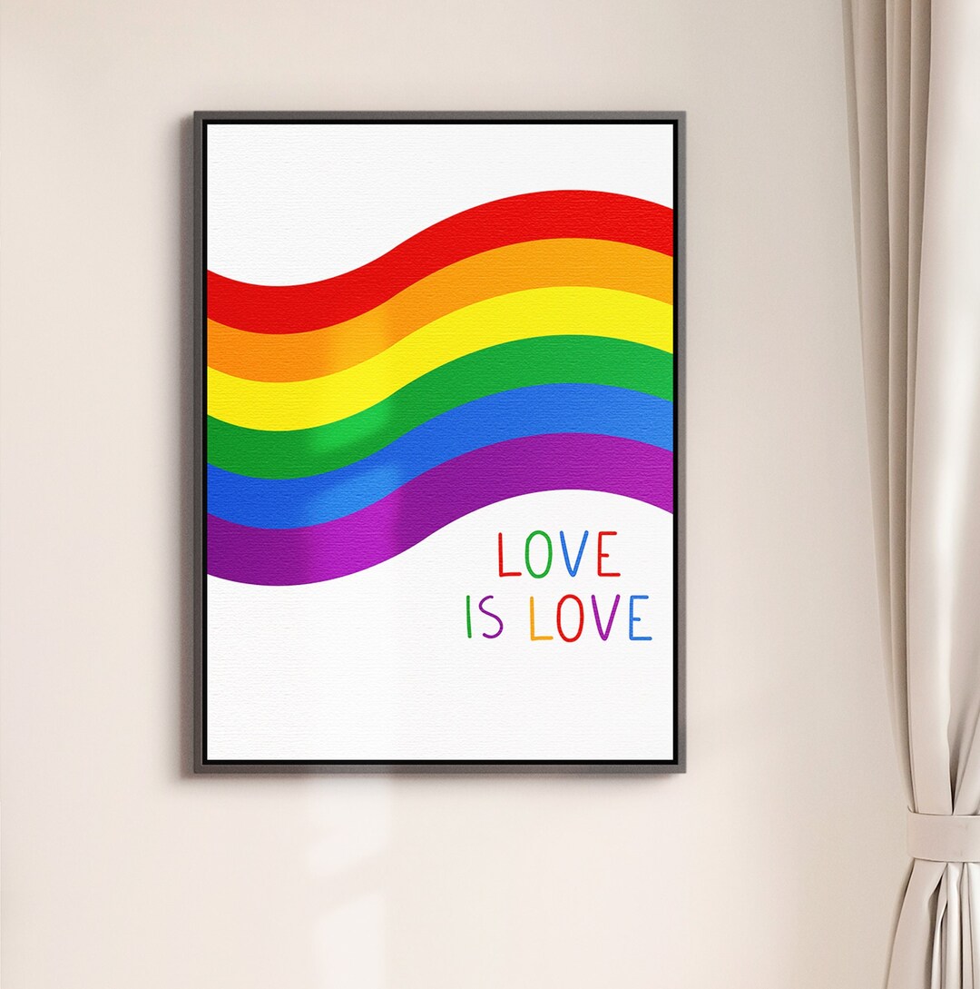 LGBT Printable Poster, LGBTQ Pride Month, Love is Love, LGBT Flag ...