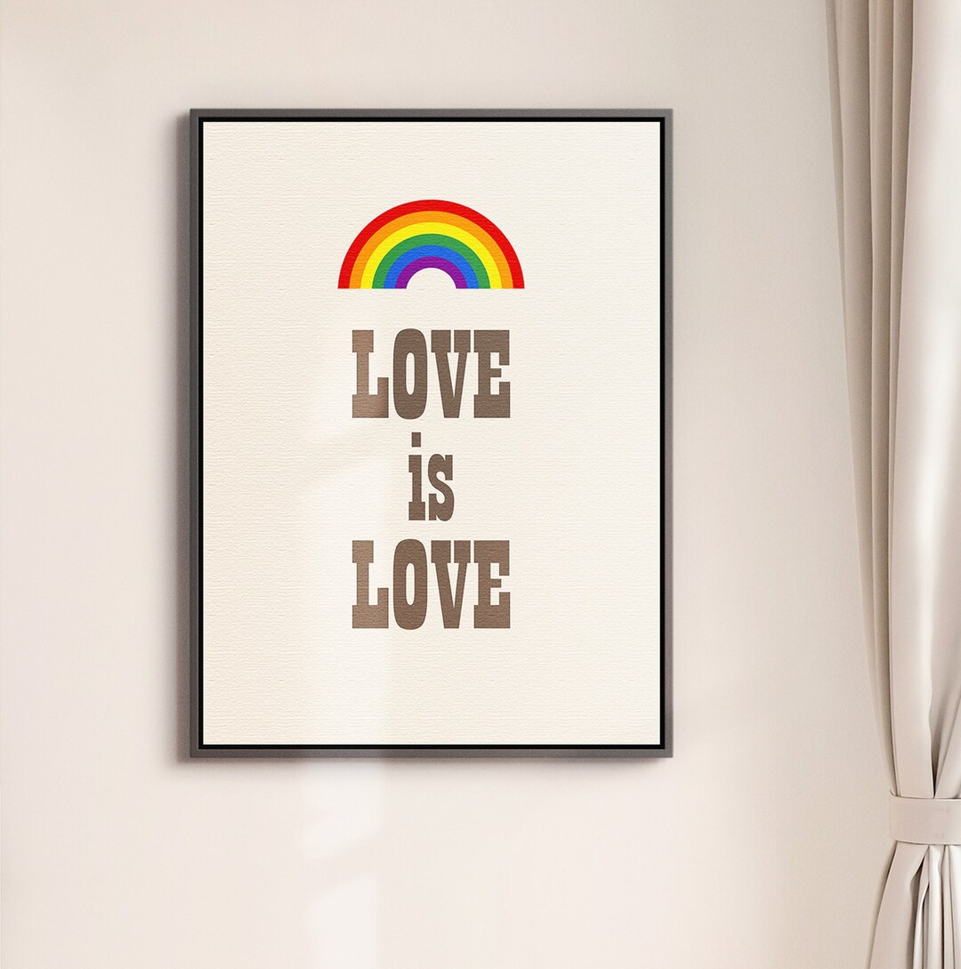 LGBT Printable Poster, LGBTQ Pride Month, Love is Love, LGBT Rainbow ...