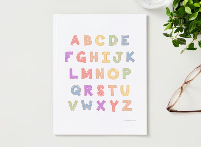 ABC Flash Cards & Poster: Pastel Colors, Toddler Learning (digital ...