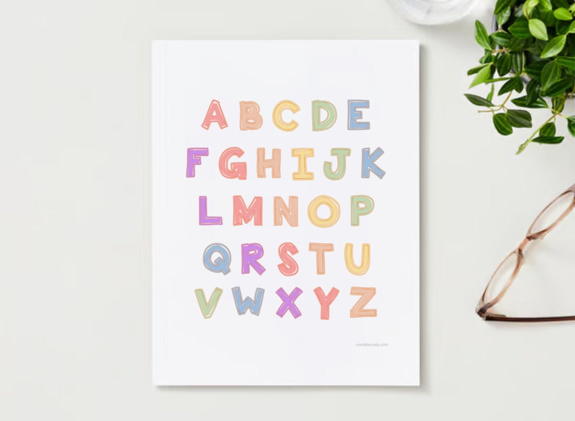 Pastel ABC Poster: Simple Alphabet Print (digital Download) - Etsy
