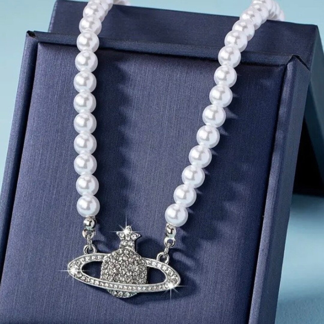 Vivienne Westwood Pearl Necklace, Gifts for Her, Silver Dupe Pearl ...