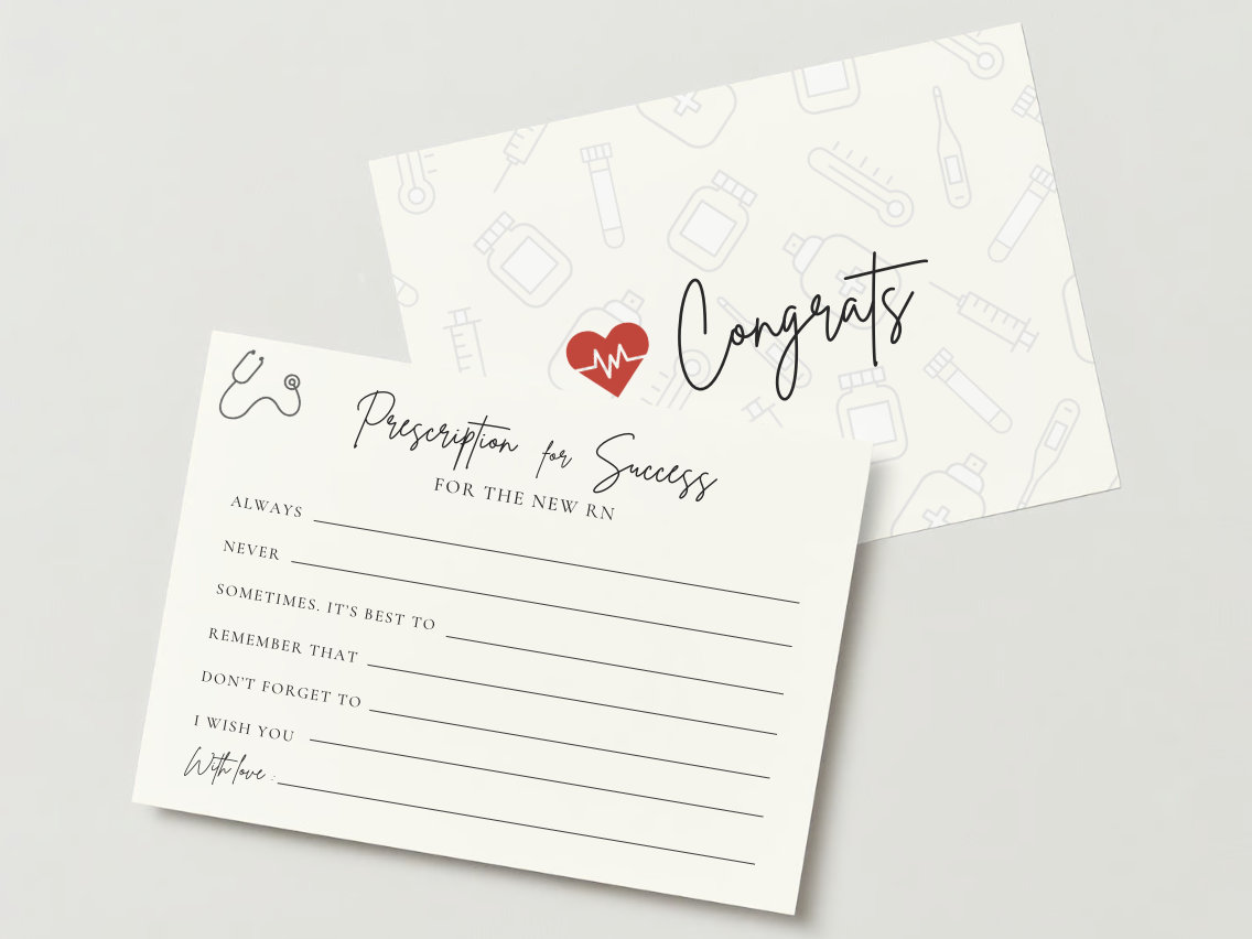 Nursing New Grad Advice Cards | Nursing Graduation | New Registered ...