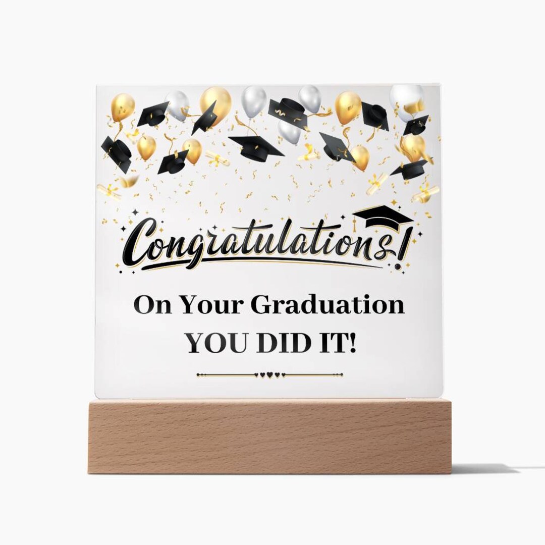 Graduation-congratulations You Did It Square Acrylic Plaque - Etsy
