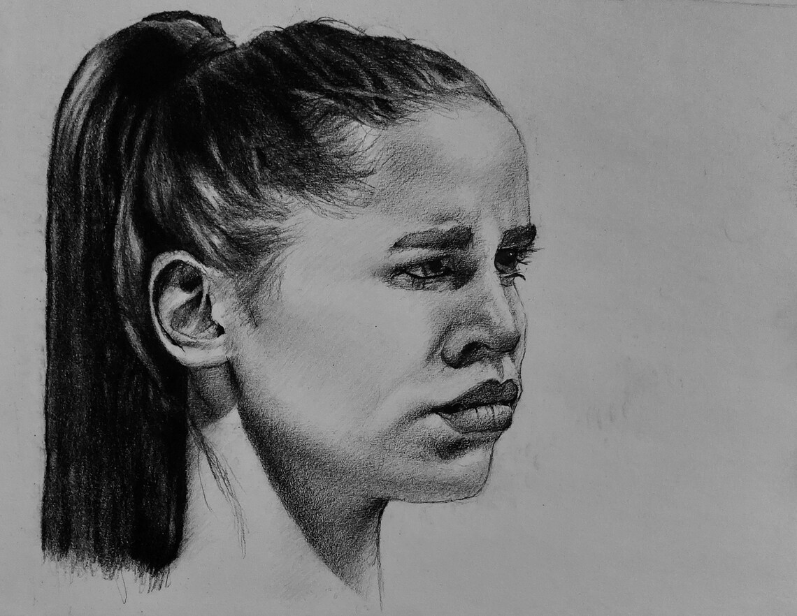 Portrait Original Graphite Drawing - Etsy