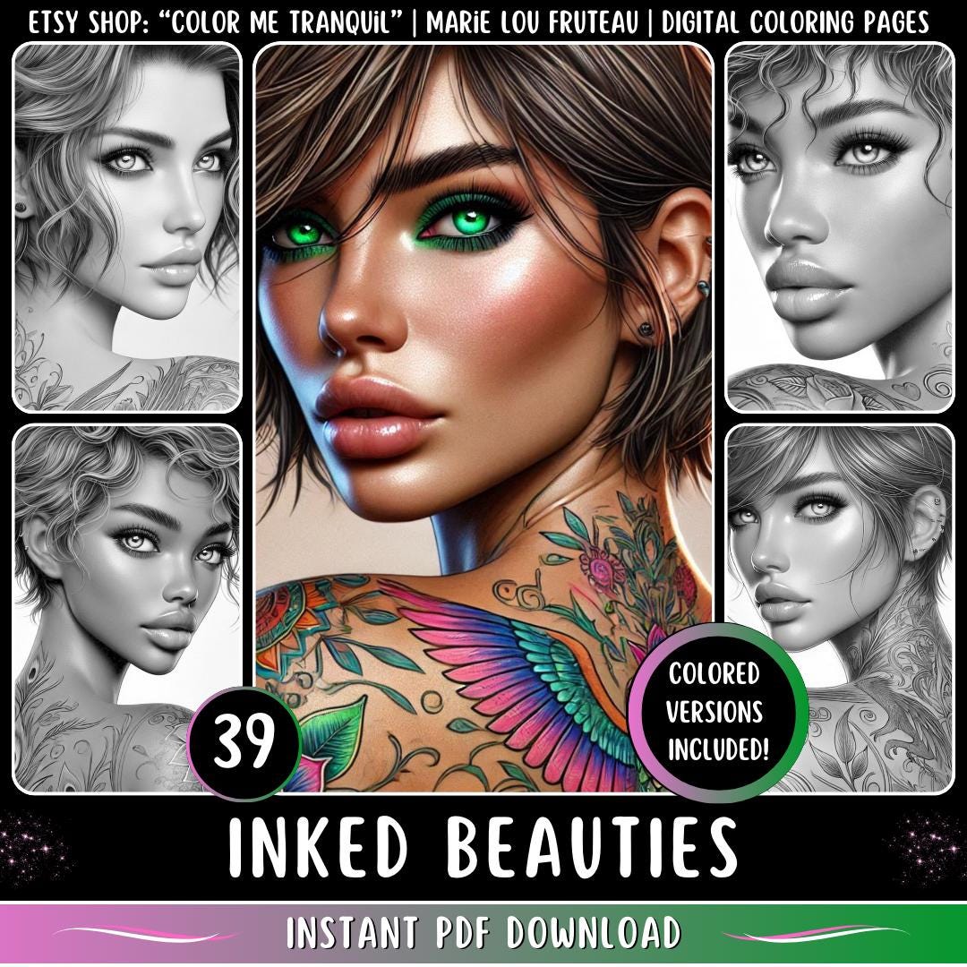 Grayscale Coloring Pages for Adults | Beautiful Portraits | Fantasy ...