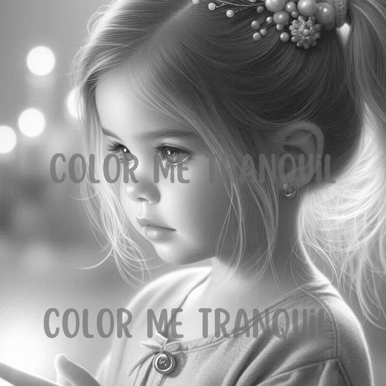 Illuminated Innocence Coloring Pages | Grayscale & Color, Realistic ...