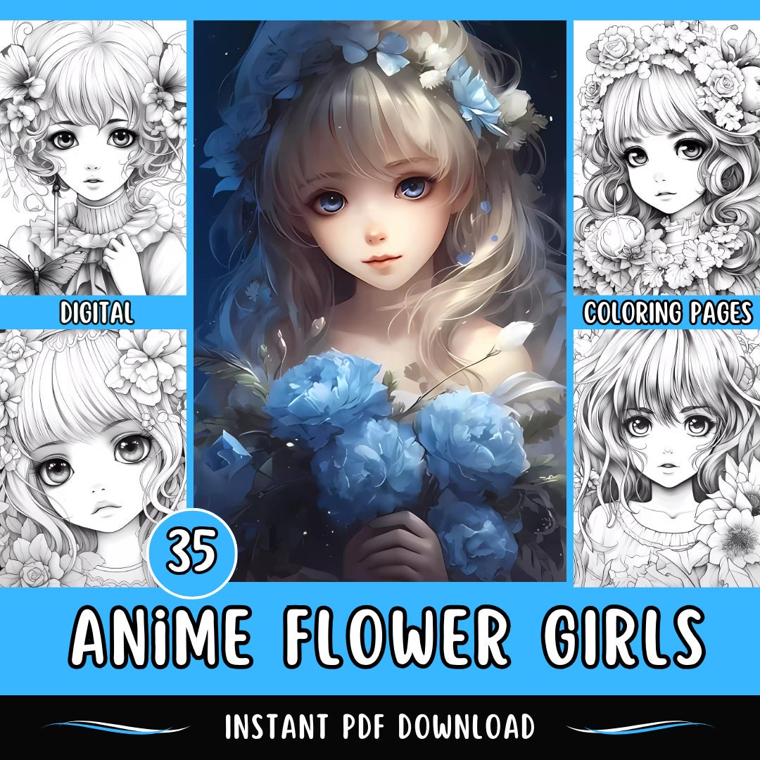 35 Anime Flower Girls Coloring Pages | Coloring Book for Adults and ...