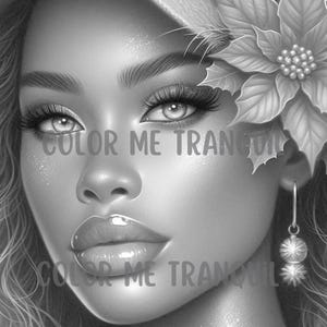 Holly Elegance Grayscale Coloring Pages for Adults (54 Pages) (PDF ...