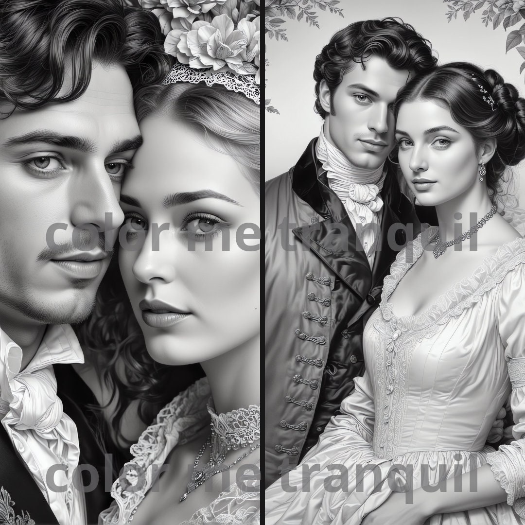 23 romantasy Grayscale Coloring Pages Romance Fantasy Couples Beautiful ...