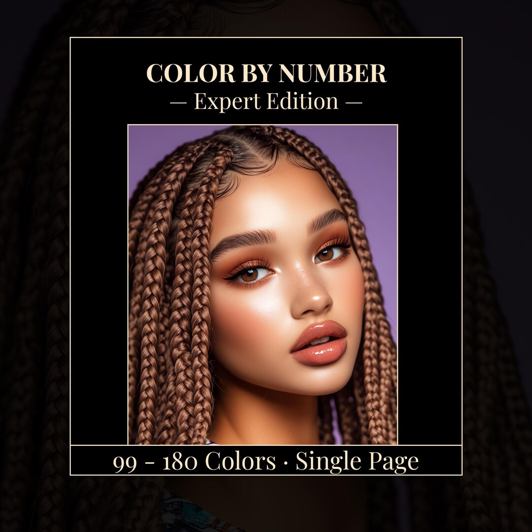 Mosaic Portrait Color by Number | Advanced Coloring Page (digital ...