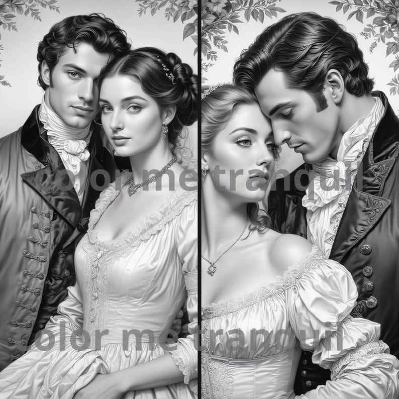 23 romantasy Grayscale Coloring Pages Romance Fantasy Couples Beautiful ...