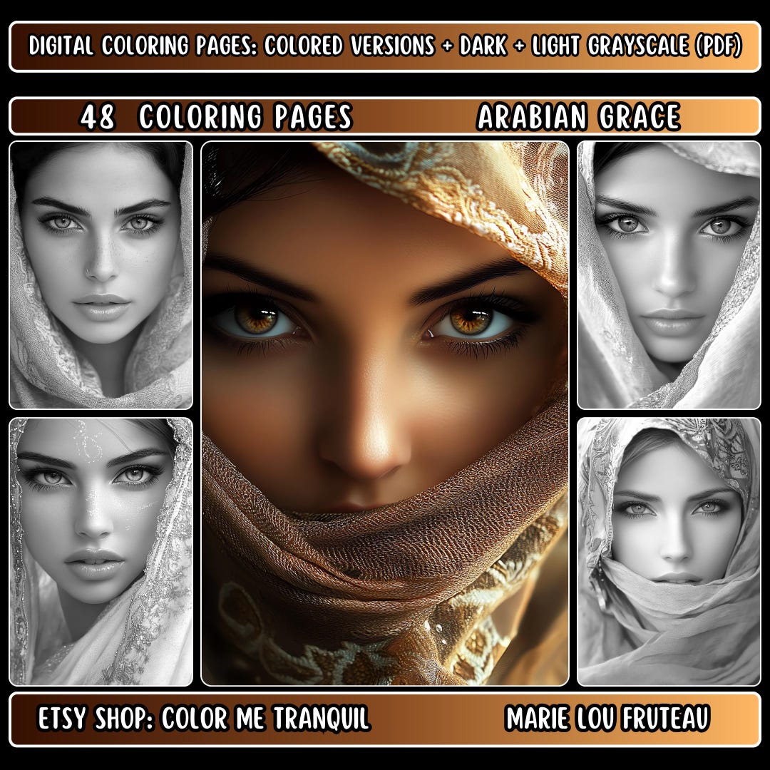 Grayscale Coloring Pages for Adults | Beautiful Portraits | Fantasy ...