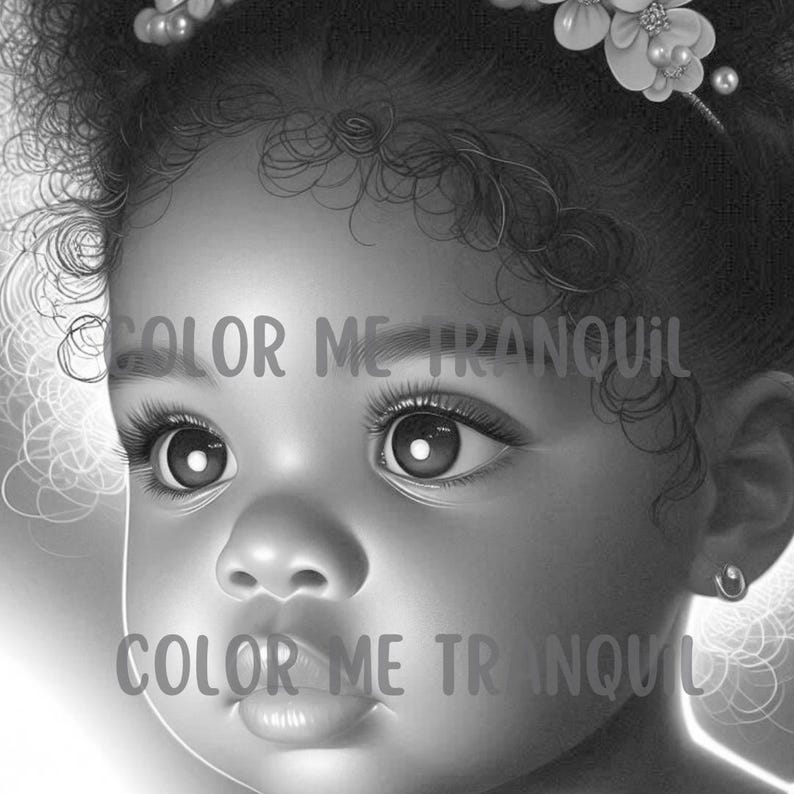 Illuminated Innocence Coloring Pages | Grayscale & Color, Realistic ...