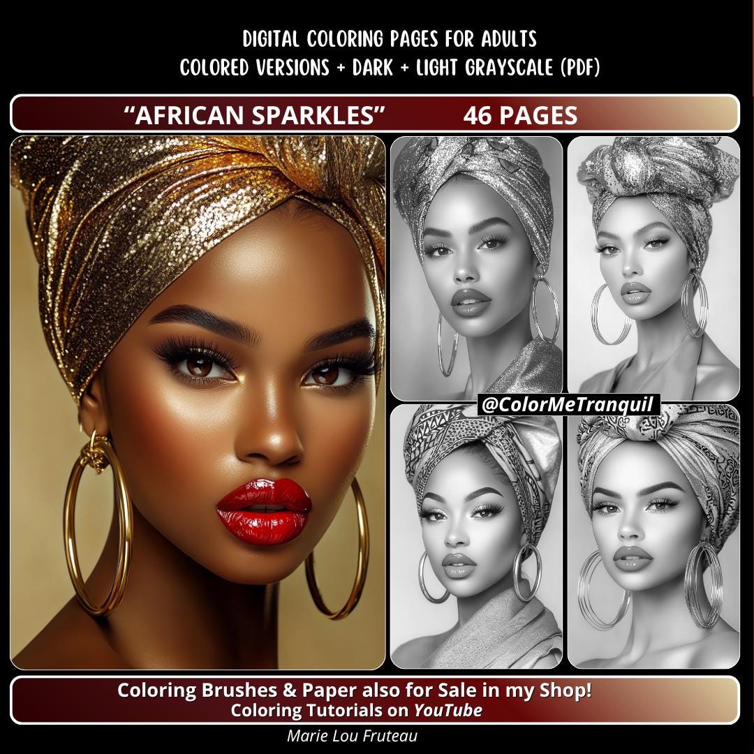 Grayscale Coloring Pages for Adults | Beautiful Portraits | Fantasy ...