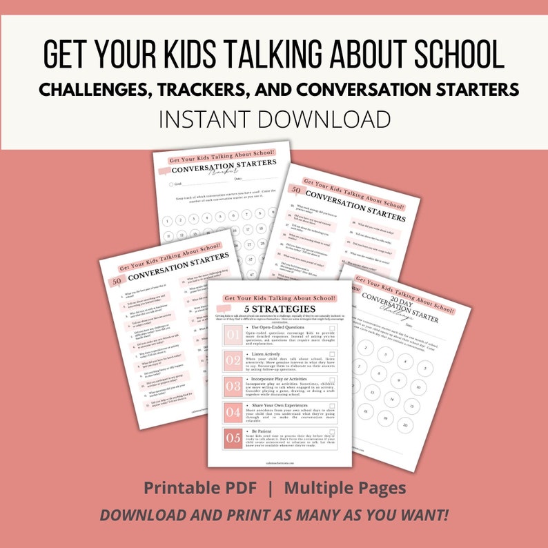 Get Your Kids Talking About School | Conversation Starter Challenge and ...
